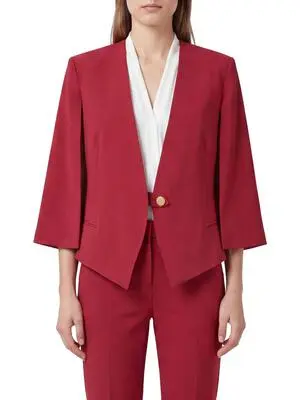Alberta Ferretti Single-breasted Viscose Blazer With Asymmetric Hem - Red