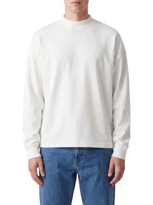 THE ROW The Row Long-Sleeved Cotton Mock Neck T-Shirt White