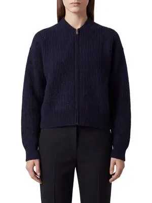Fabiana Filippi FABIANA FILIPPI Zip-Up Bomber Cardigan Blue