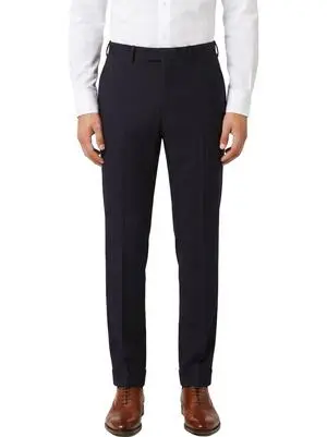 PT TORINO Slim Fit Stretch Virgin Wool Tailored Trousers With American Pockets - Blue
