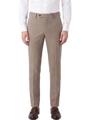 PT TORINO PT Torino Slim Fit Stretch Virgin Wool Tailored Trousers Beige