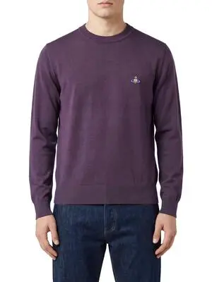 VIVIENNE WESTWOOD Vivienne Westwood Pure Wool Crewneck Jumper With Embroidered Orb Logo Red