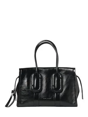 Marc Jacobs MARC JACOBS Babe City Crackled Leather Tote Bag Black