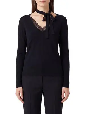 Pinko Slim Fit Wool Jumper - Black