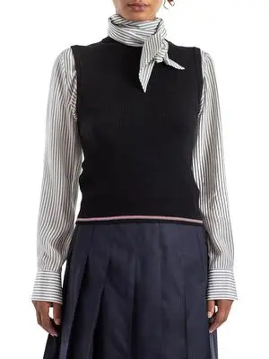 Thom Browne Wool Knit Top - Black