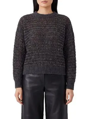 Brunello Cucinelli Brunello Cucinelli Openwork Wool And Cashmere Crewneck Jumper Grey