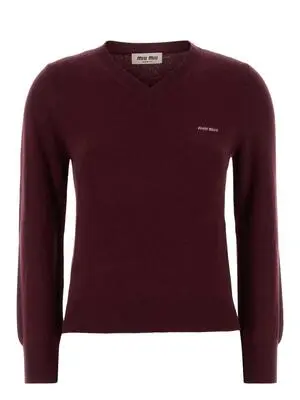 Miu Miu V-neck Pullover - Amaranth