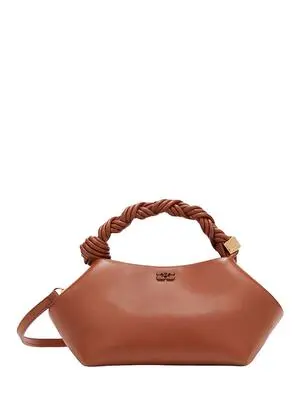 GANNI Small Bou Handbag With Braided Handle - Leather