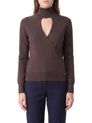 Herno High Neck Cutout Knit Sweater - Brown