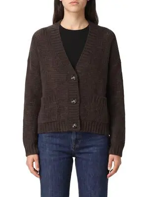 ROBERTO COLLINA V-neck Virgin Wool Cardigan With Dropped Shoulders - Coffee