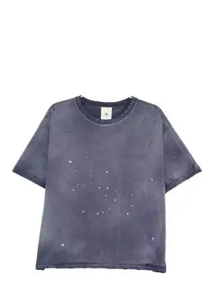 MOOJI MOOJI Distressed Paint-splatter T-shirt - Blue