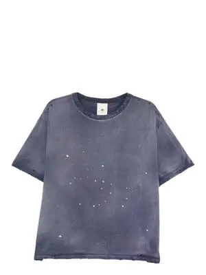 MOOJI MOOJI Distressed Paint-splatter T-shirt