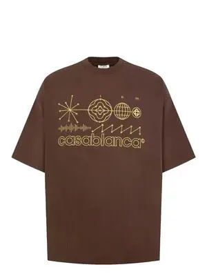 Casablanca Graphic-print Oversized T-shirt Brown