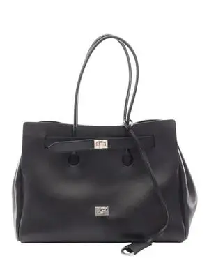 Balenciaga Small Smooth Calfskin Bel Air Carry All Tote Satchel - Black