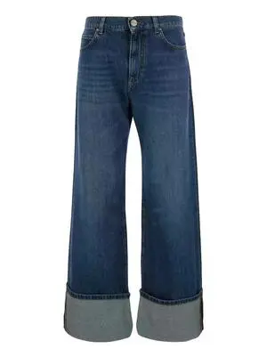 PINKO Turn-up Cuff Love Birds Jeans