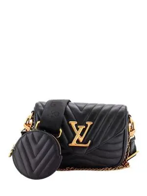 LOUIS VUITTON New Wave Multi Pochette Quilted Leather Crossbody Bag - Black