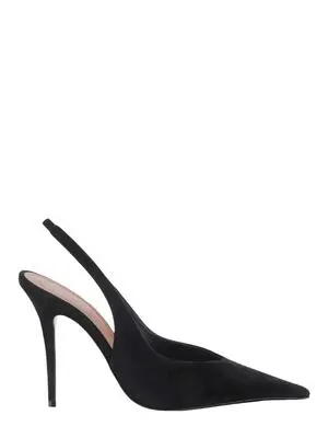 Amina Muaddi Amina Muaddi Anok Pointed-Toe Slingback Pumps Black