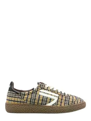PURAAI Checked Lace-up Sneakers - Yellow