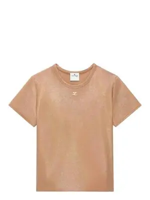 COURREGES Courrèges Vinyl Logo Embroidered T-Shirt Neutrals