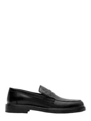 Burberry Pembroke Loafers In Calf Leather With House Check Detail - Black