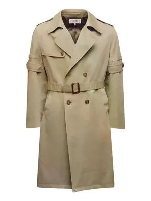 MAISON MARGIELA Double-breasted Overdyed Trench Coat - Neutrals
