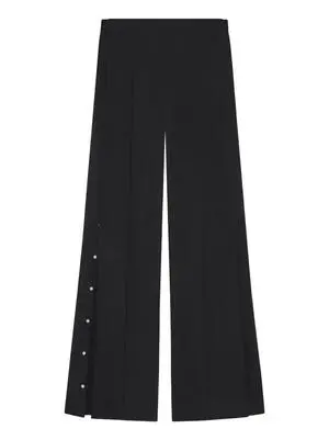 COURREGES Courrèges Snap-Button Twill Pressed Crease Trousers Black