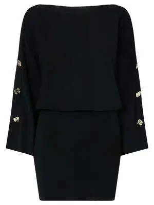 Liu Jo Short Dress With Jewel Buttons - Black