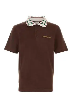 Casablanca Laurel Piqué Polo Shirt - Brown