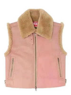 DIESEL® Shearling Leather Vest - Pink
