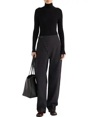 Proenza Schouler Aitana Tropical Wool Pants - Black