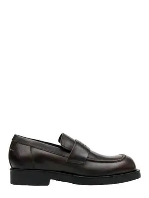 MAISON MARGIELA Round-toe Leather Loafers - Brown