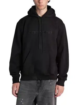 Carhartt Work In Progress Logo-embroidered Hoodie - Black