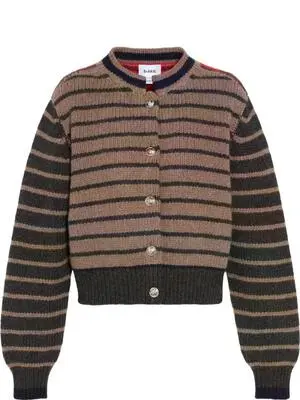 BARRIE Stripe-pattern Chunky-knit Cardigan - Brown