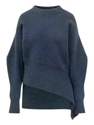 Givenchy Givenchy Asymmetric Ribbed-Knit Sweater Blue