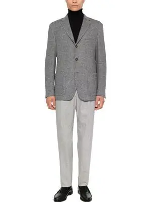 Eleventy Single-breasted Notched-lapel Blazer - Grey
