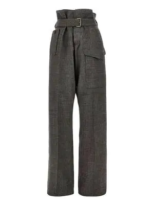 Etro Etro Belted Wool Trousers Grey