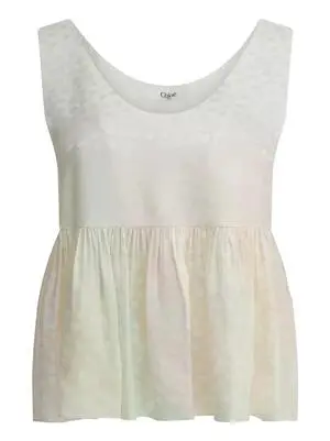 Chloé Polka-dot Peplum Blouse White
