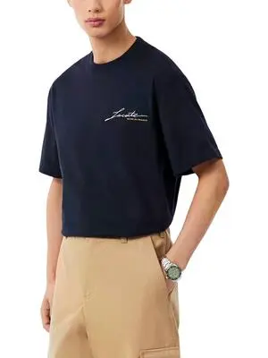 Lacoste Logo-print Crew-neck T-shirt - Blue