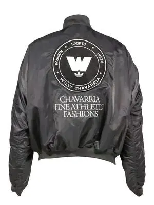 Adidas X Willy Chavarria Logo Patch Bomber Jacket - Grey