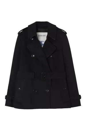 Burberry Cashmere Kensington Trench Jacket - Black