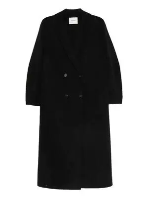 LISA YANG Shawl Lapel Double-breasted Coat - Black