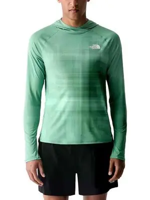 The North Face Sunriser Grid-pattern Raglan-sleeve Hoodie - Green