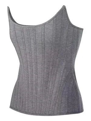 Giuseppe Di Morabito Ribbed Corset Top - Grey