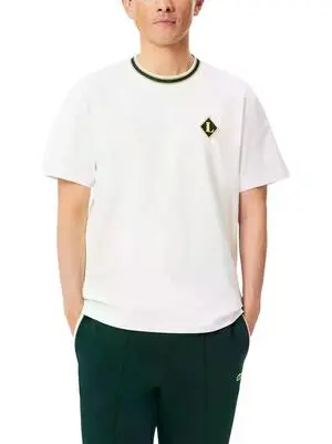 Lacoste Logo-patch Tipped-trim T-shirt - White