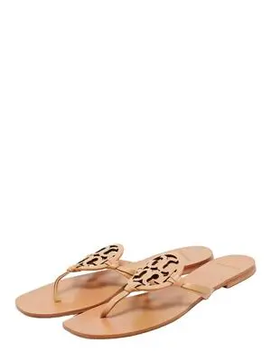 Tory Burch Tory Burch Mini Miller Square Toe Thong Sandals Neutrals
