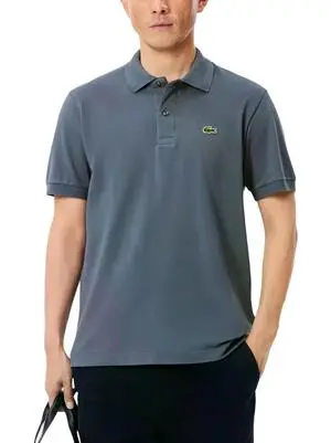 Lacoste L.12.12 Logo-patch Piqué Polo Shirt Grey
