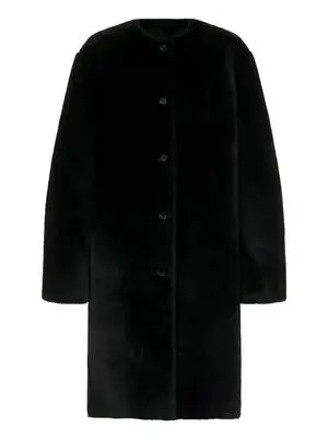 Loulou De Saison Elba Shearling Coat - Black