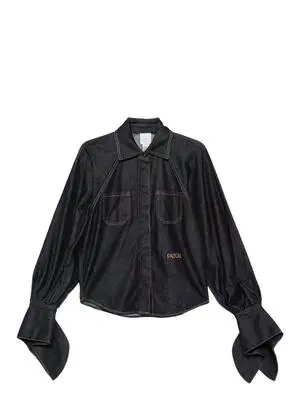 PATOU Patou Knot-Sleeve Denim Blouse