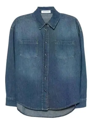 THE FRANKIE SHOP Deira Patch-pocket Denim Shirt - Blue