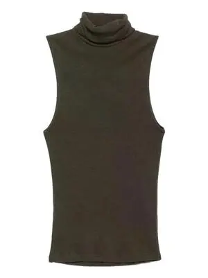 ALYSI Sleeveless Roll Neck Top - Green